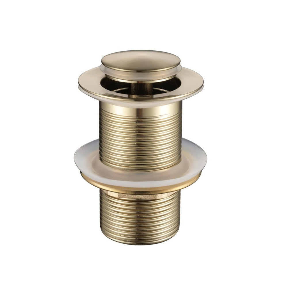 Brushed Gold 32mm Basin Pop up Waste Plug No Overflow — Renovation Square