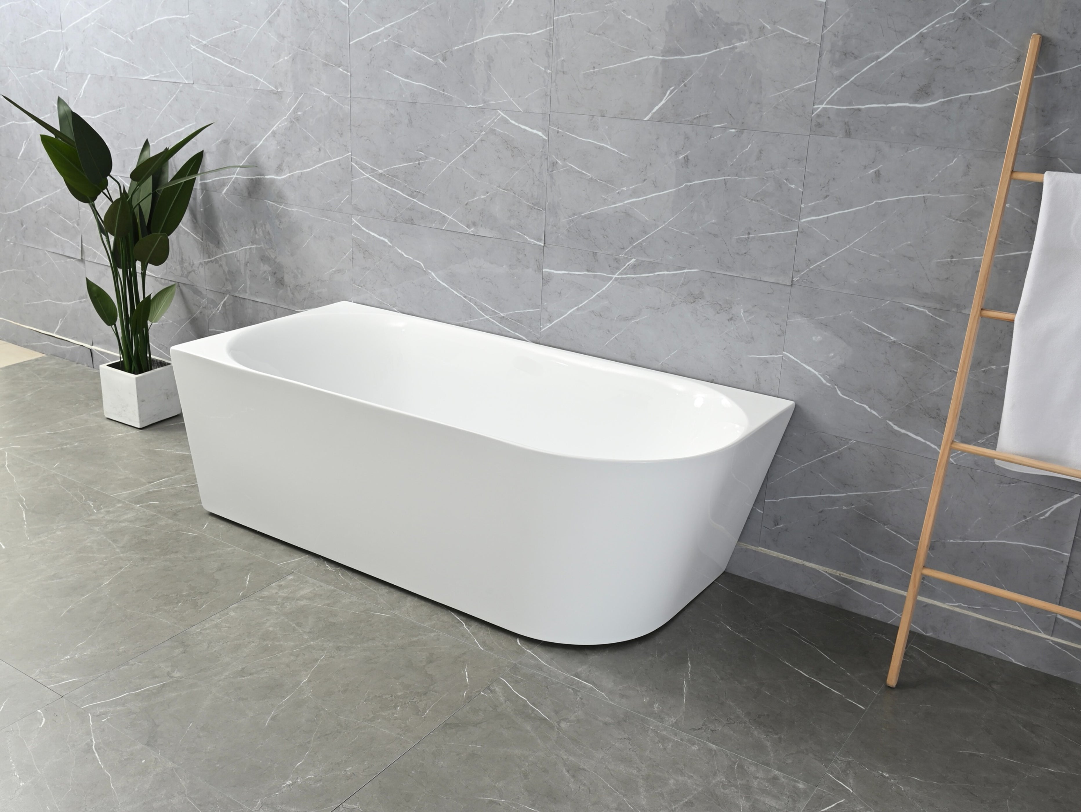 Ava 1500mm Corner (Left) Gloss White Bathtub BRC-1500L — Renovation Square
