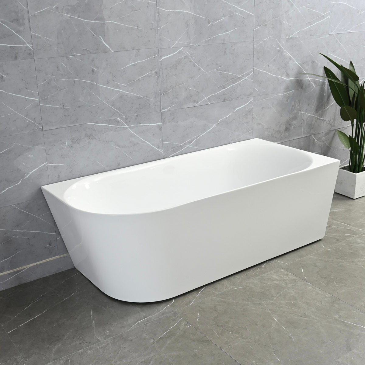 Ava 1500mm Corner (Right) Gloss White Bathtub BRC-1500R — Renovation Square